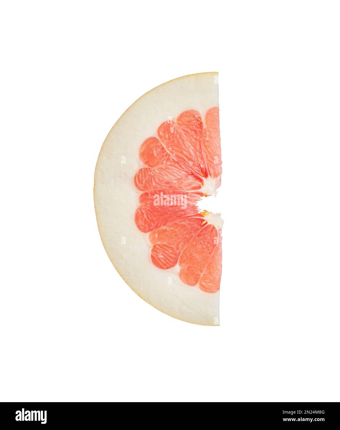 Slice of red pomelo isolated on white Stock Photo - Alamy