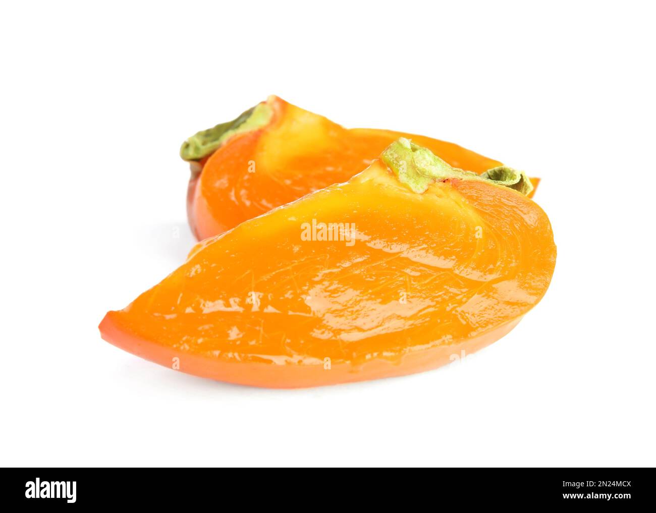 Slices of delicious persimmon isolated on white Stock Photo - Alamy