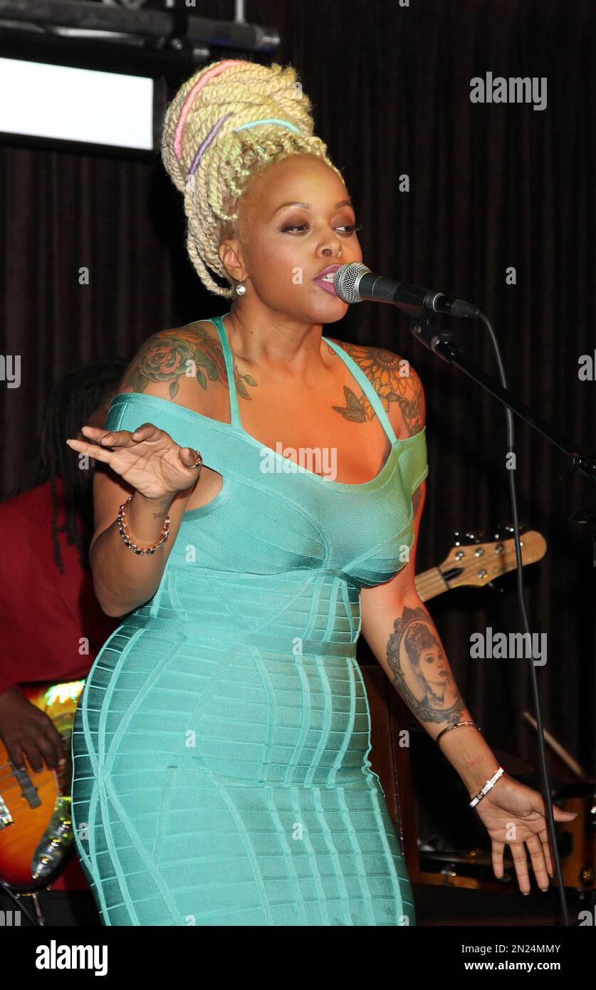 American R&B singer Chrisette Michele performs at 2015 AMAA Nominations ...