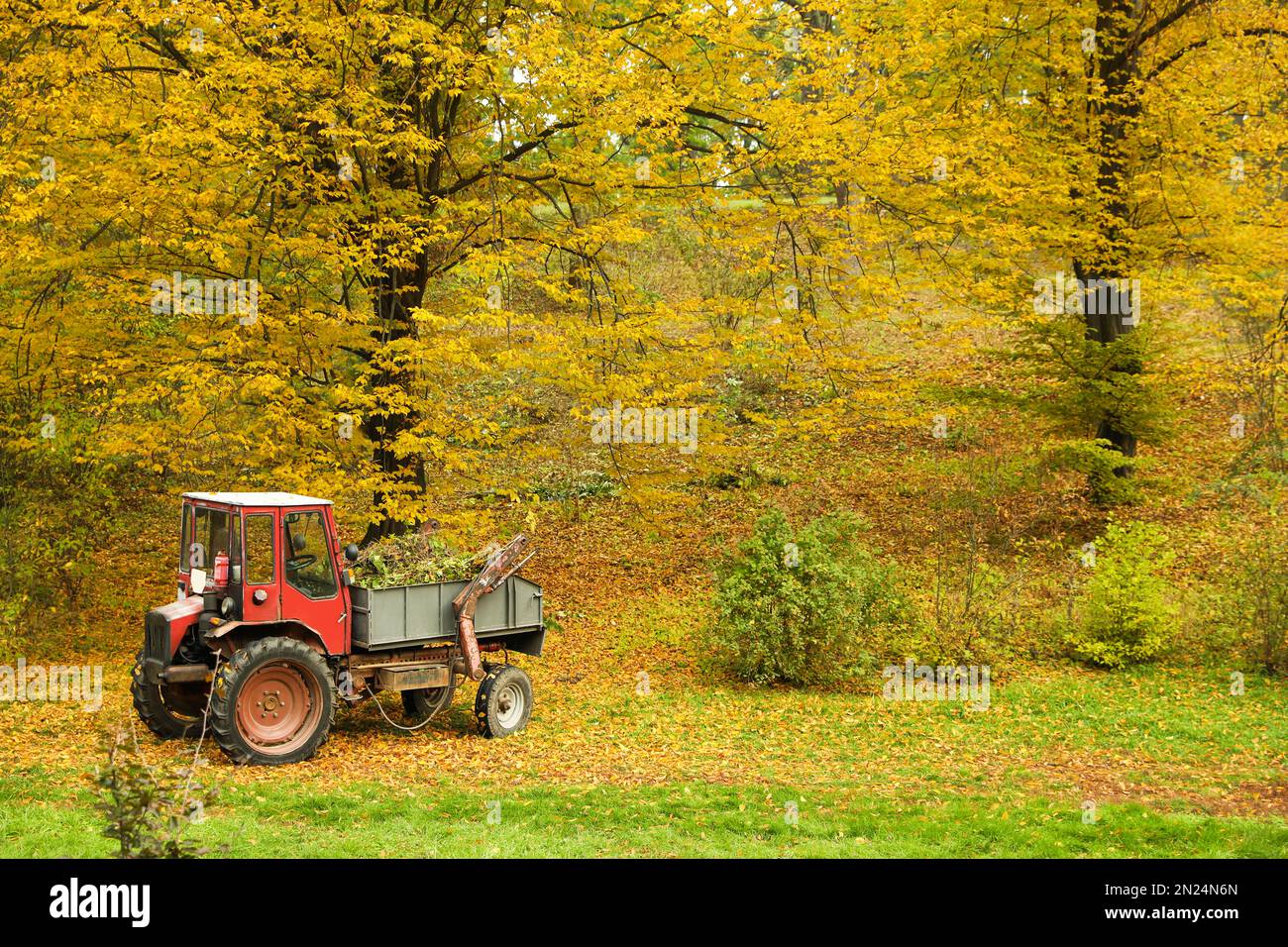 Tractor with forest hi-res stock photography and images - Alamy