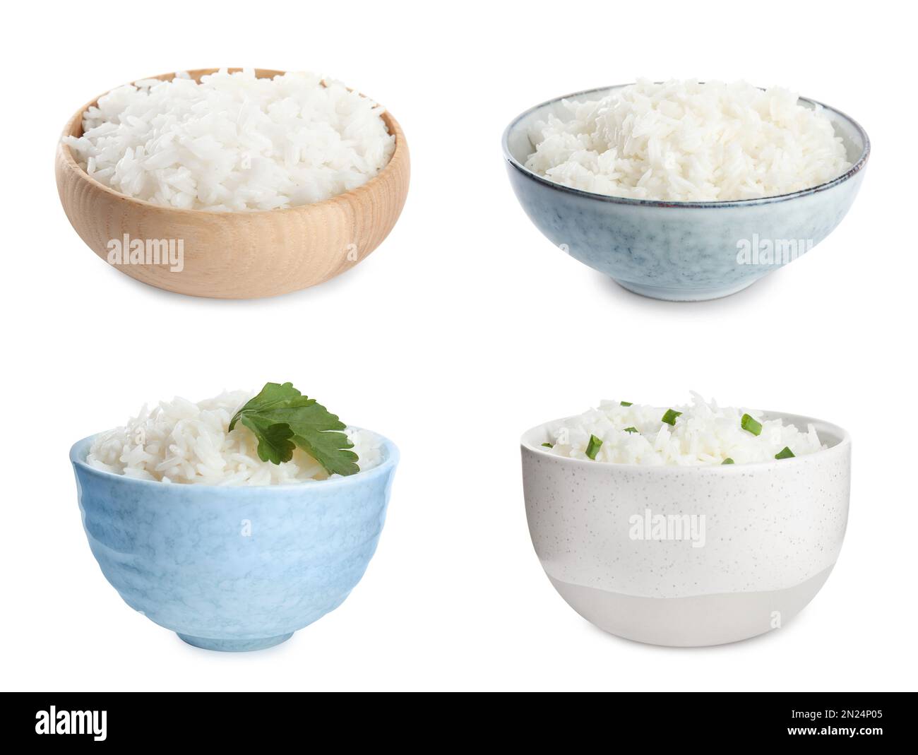 Cooked thai jasmine white rice Cut Out Stock Images & Pictures - Alamy