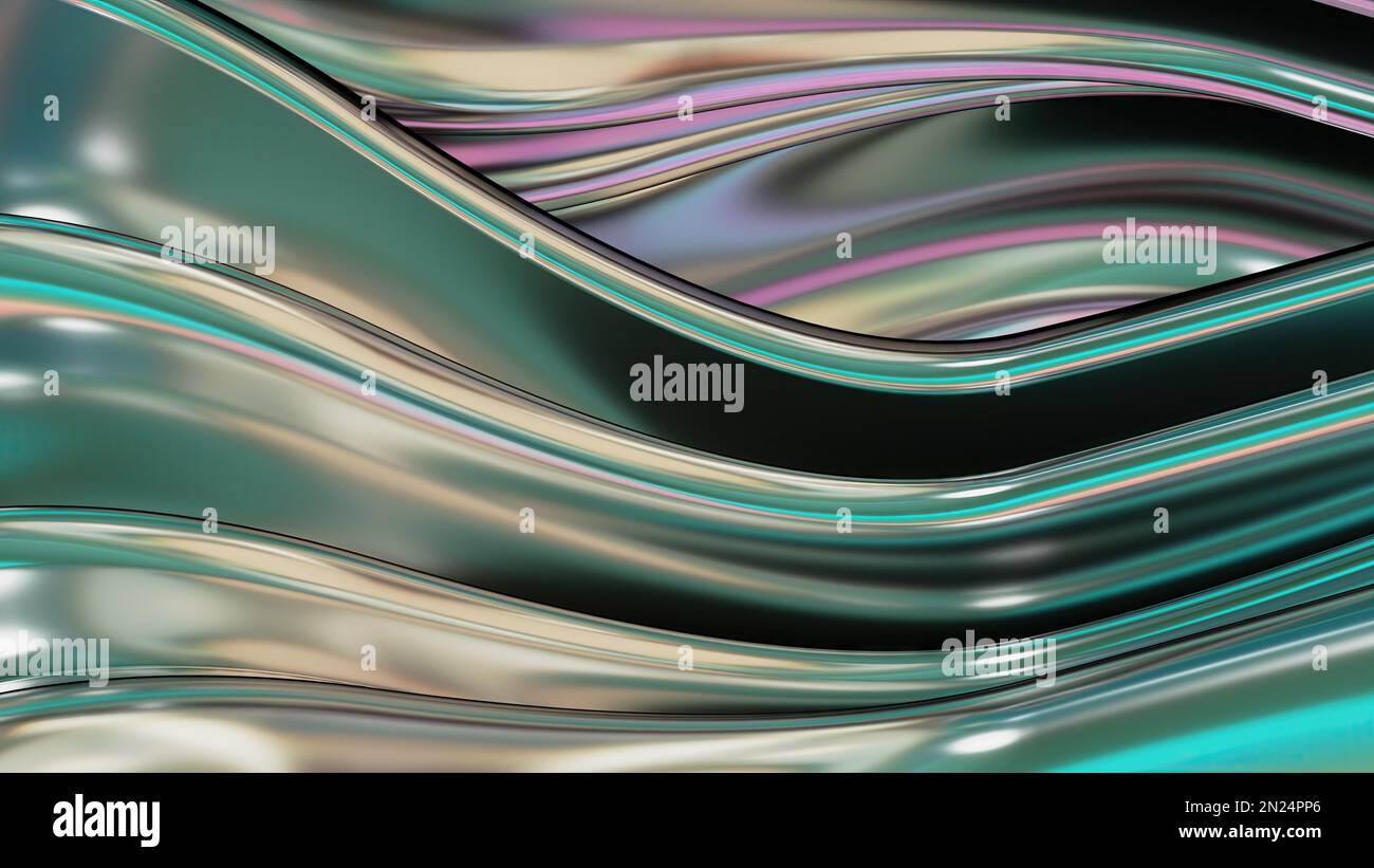 cyber pink beautiful hair flowing metal Bezier line abstract dramatic ...