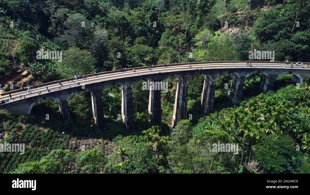 Aerial view of the Demodara nine-arch bridge Stock Photo - Alamy