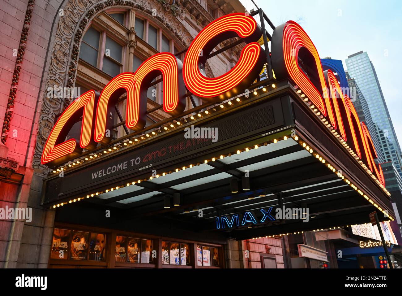A general view of the exterior of AMC Empire Multiplex Cinema on 42nd ...