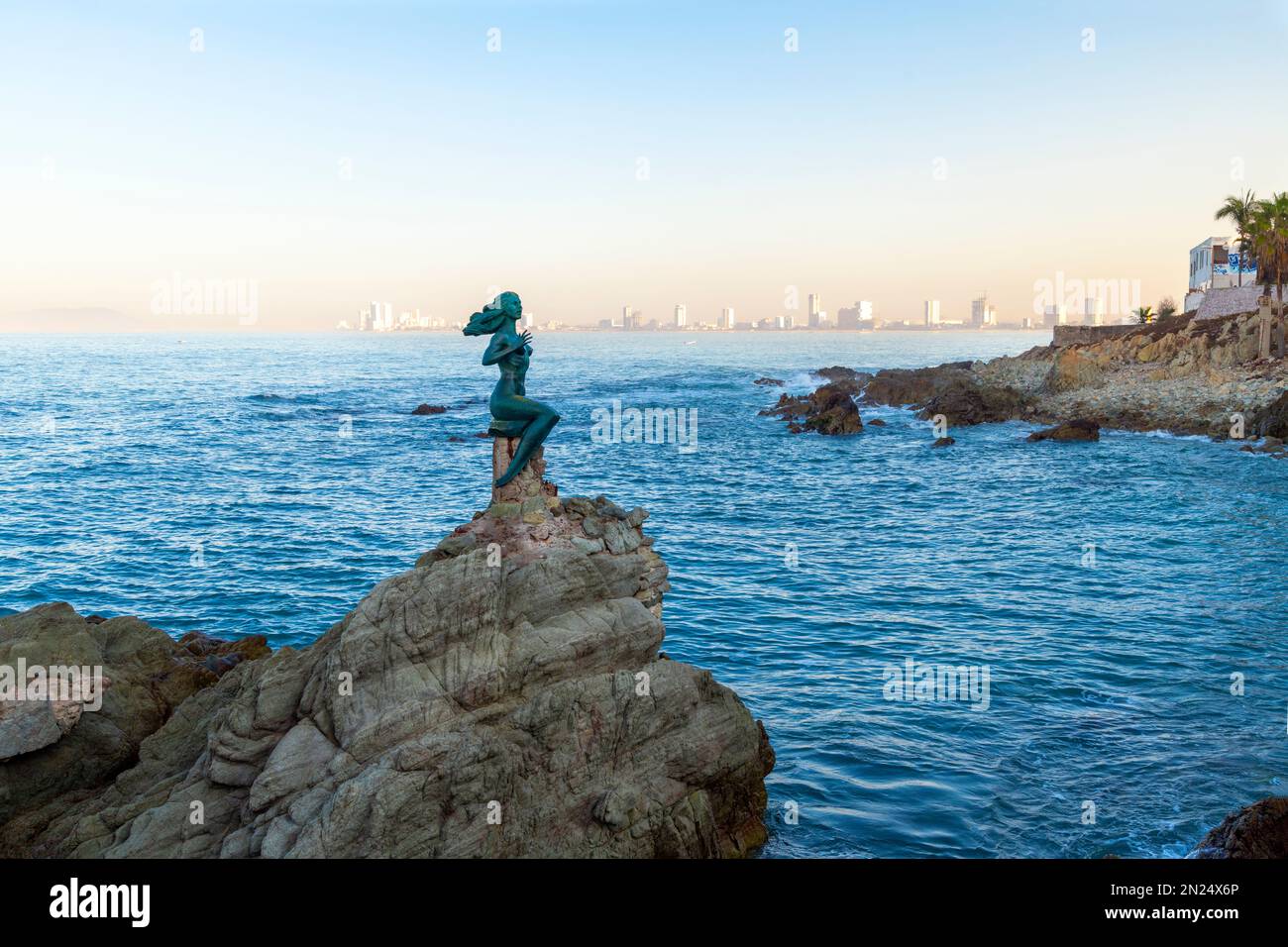 Morning view of the Golden Zone skyline and La Reina de los Mares, or ...