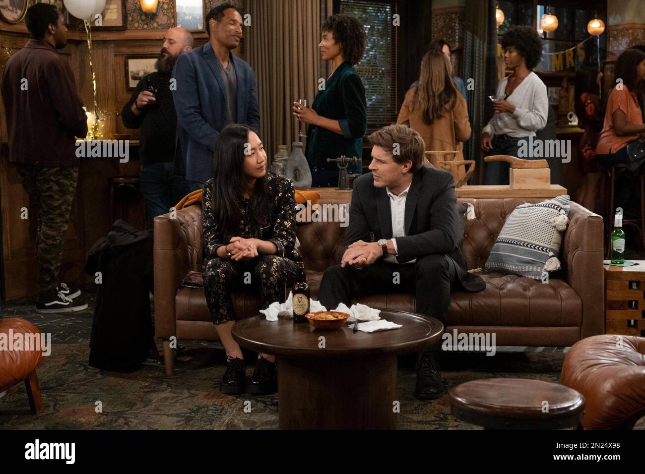 HOW I MET YOUR FATHER, on couch from left: Tien Tran, Christopher ...