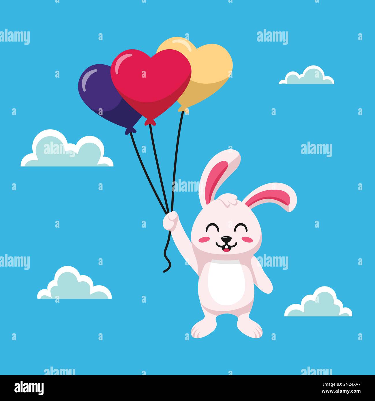 Bunny with balloon hi-res stock photography and images - Alamy