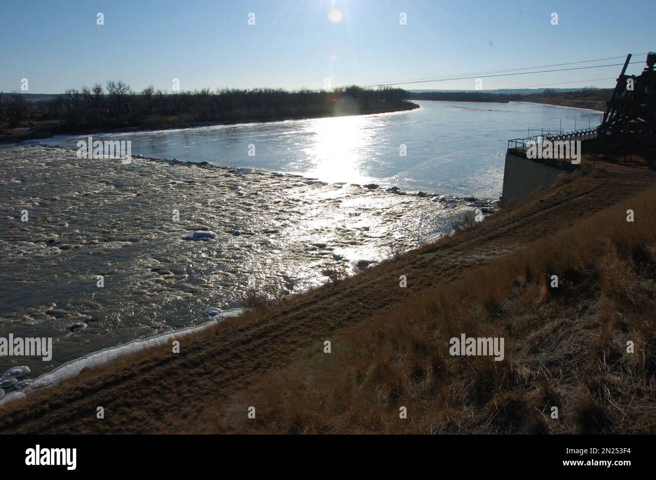 In this Feb. 26, 2015 photo, the Yellowstone River flows over the ...