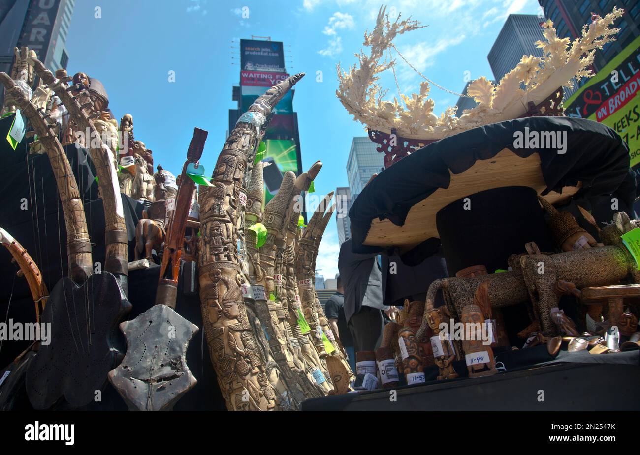 U.S. government display confiscated illegal ivory before crushing more ...