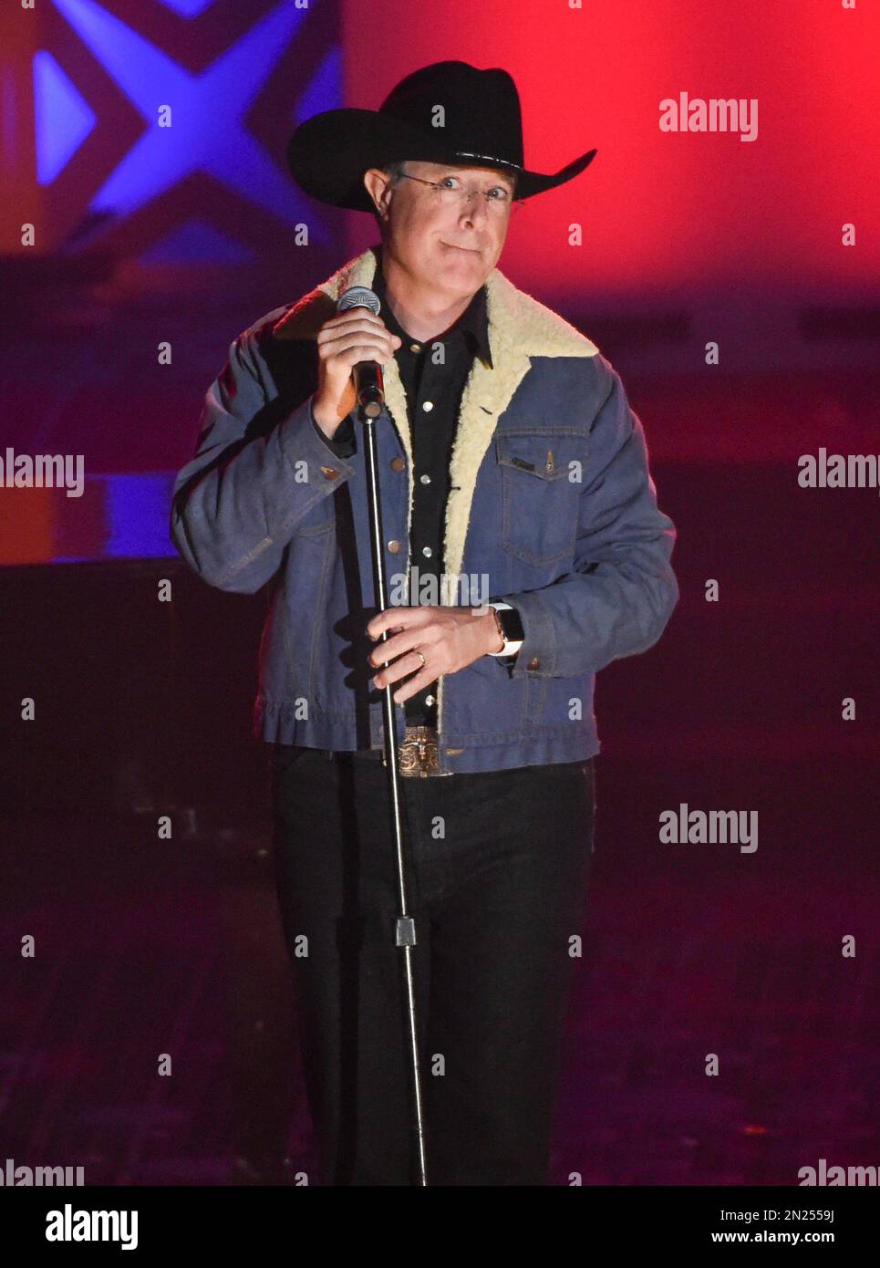 Stephen Colbert performs a tribute to Toby Keith at the 46th Annual ...
