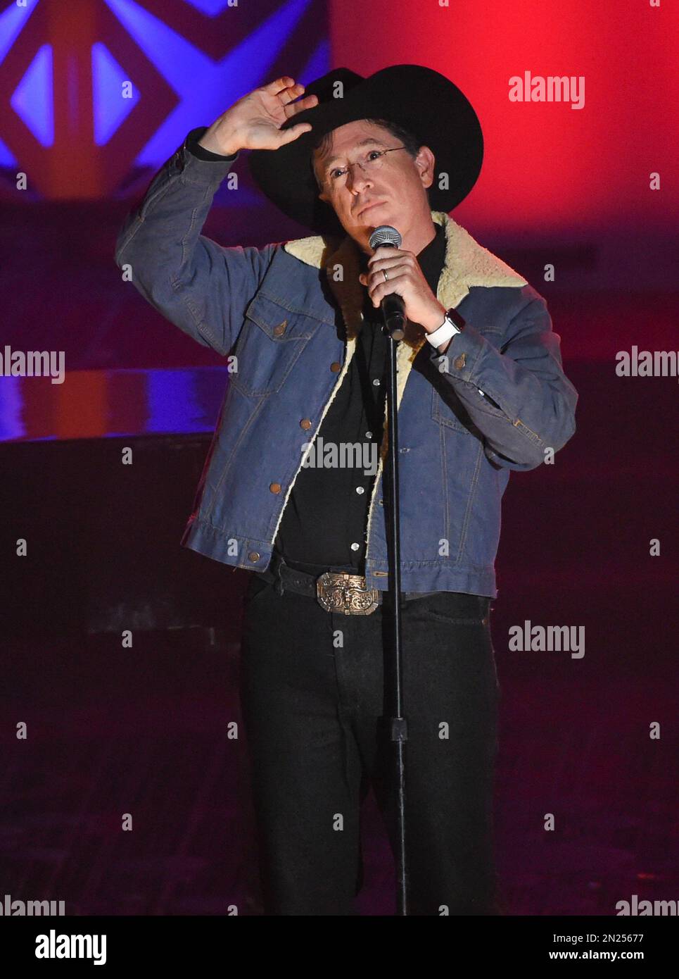 Stephen Colbert performs a tribute to Toby Keith at the 46th Annual ...