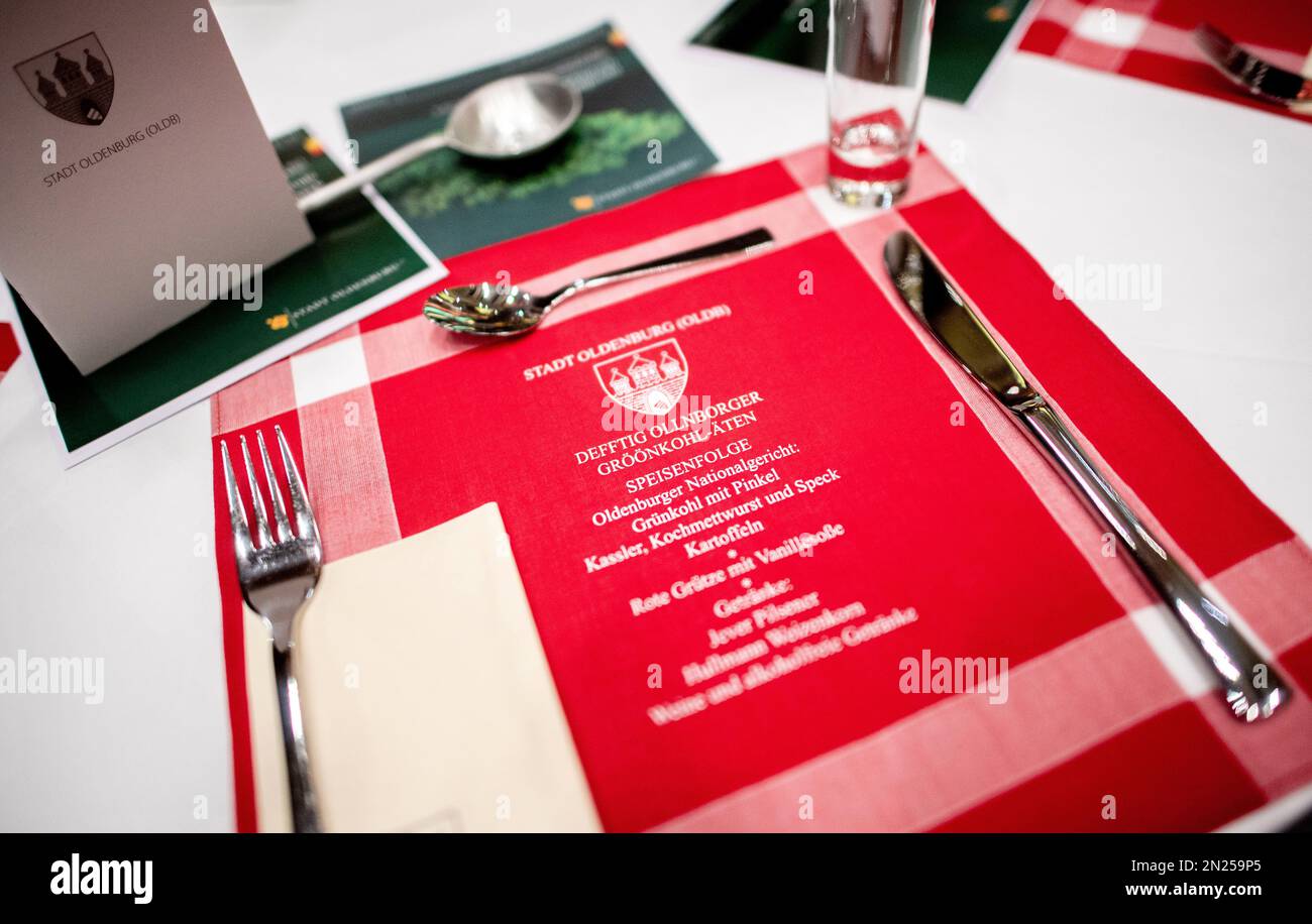 Berlin, Germany. 06th Feb, 2023. A red place setting with the coat of ...