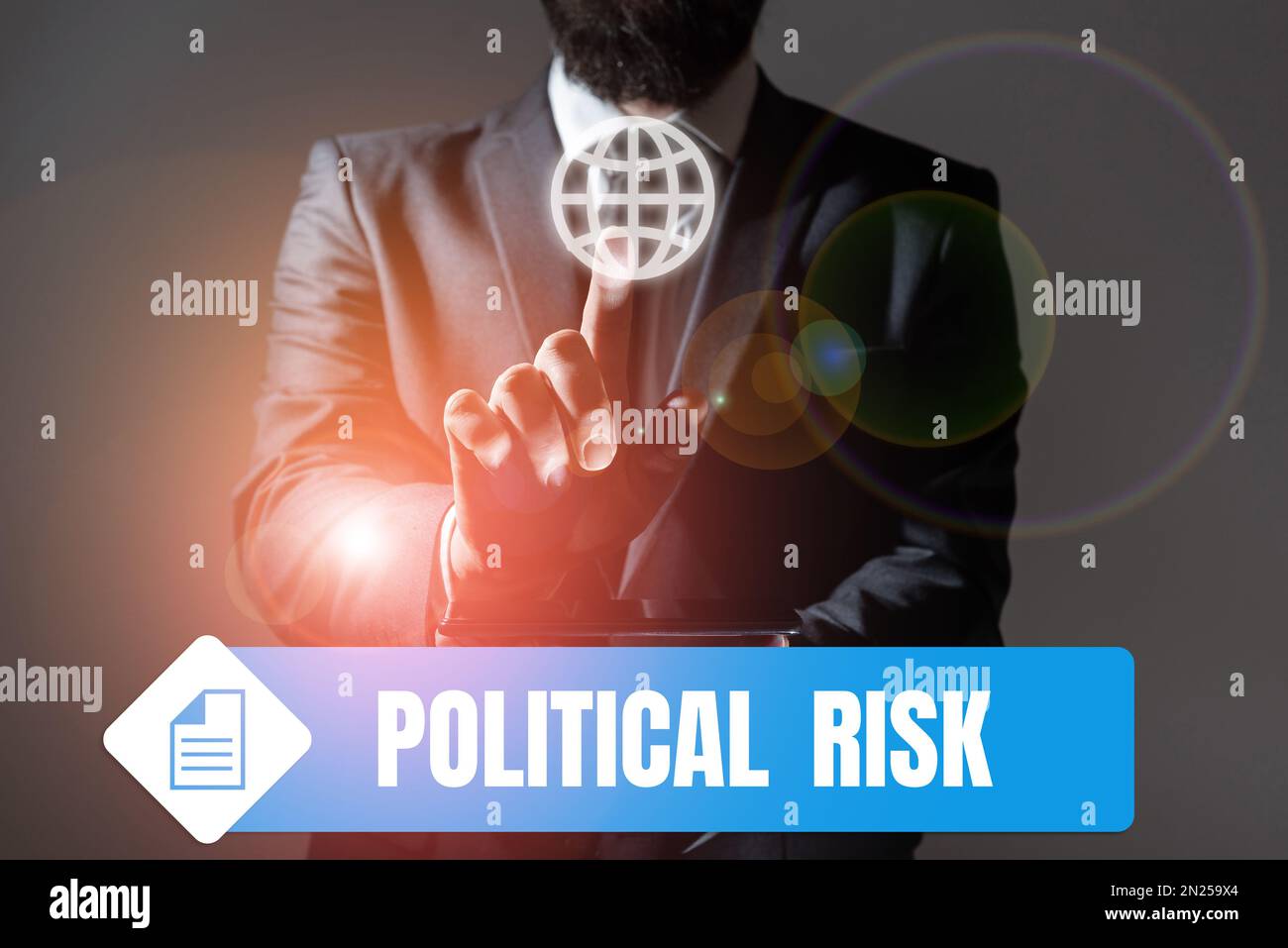 Inspiration showing sign Political Risk. Word Written on communications ...