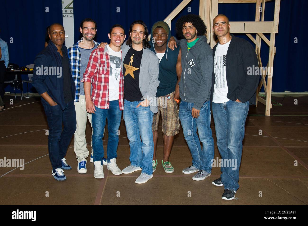 Broadway-bound "Hamilton" cast members, from left, Leslie Odom Jr ...