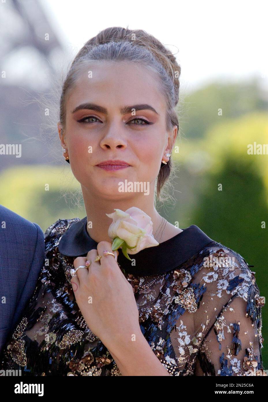 British Model Cara Delevingne attends the photocall for the movie Paper ...