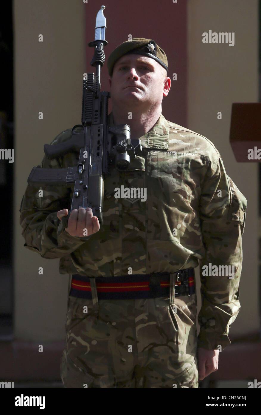A NATO soldier stands guard during Battle of Waterloo anniversary at ...