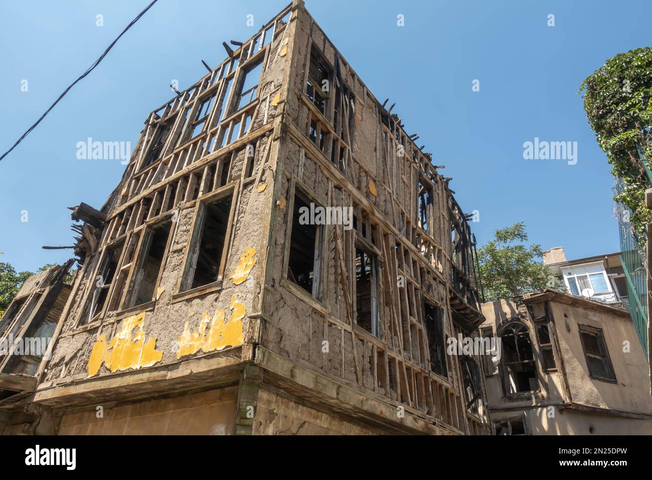 Old wooden houses in central Ankara Turkey. Ottoman-era wooden houses ...