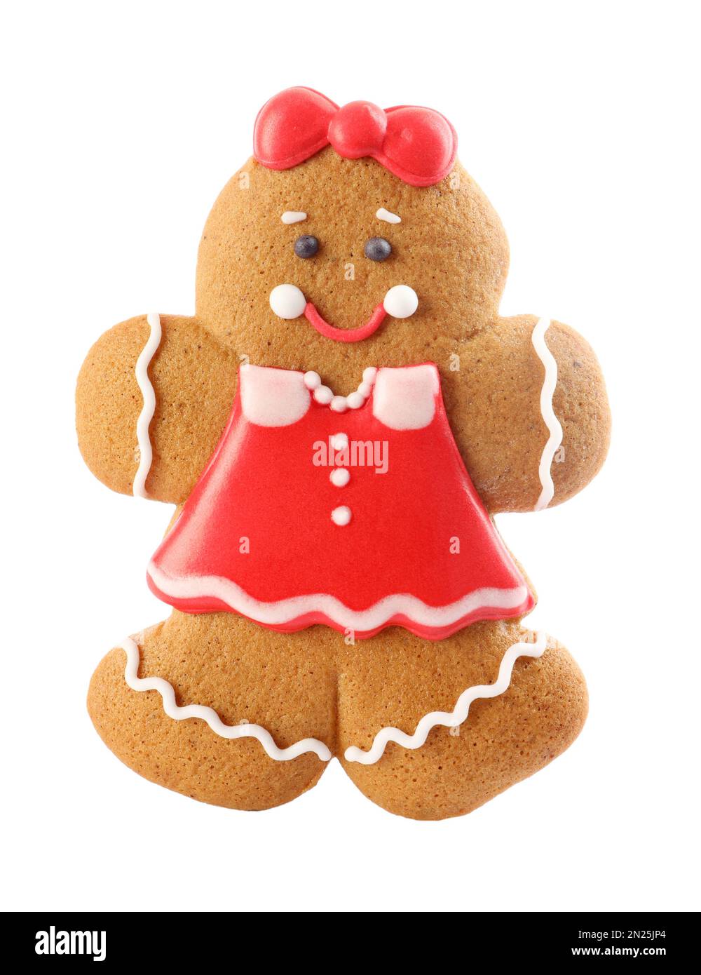 Gingerbread woman isolated on white. Delicious Christmas cookie Stock ...