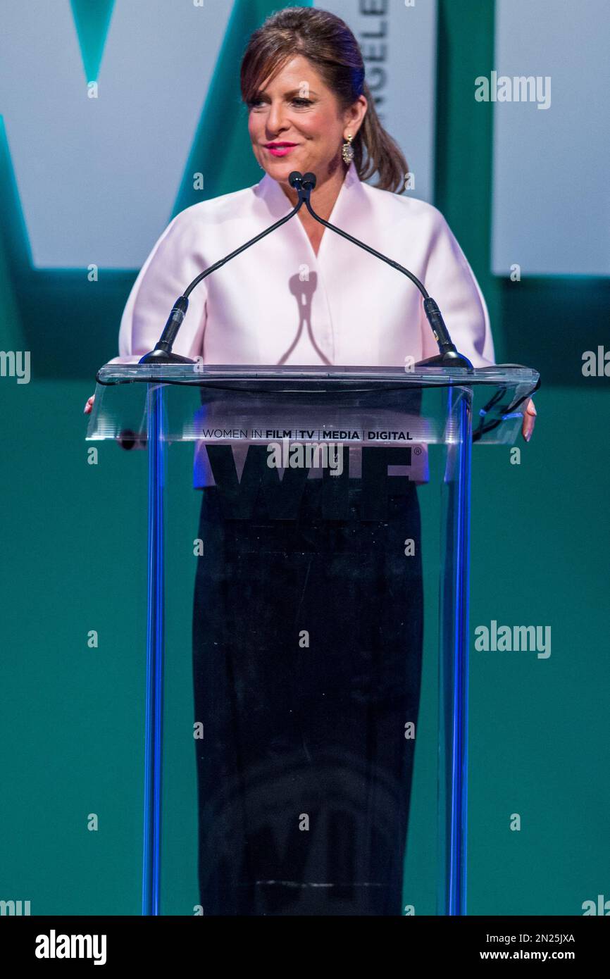 Cathy Schulman, President, Women In Film, speaks at the Women in Film ...