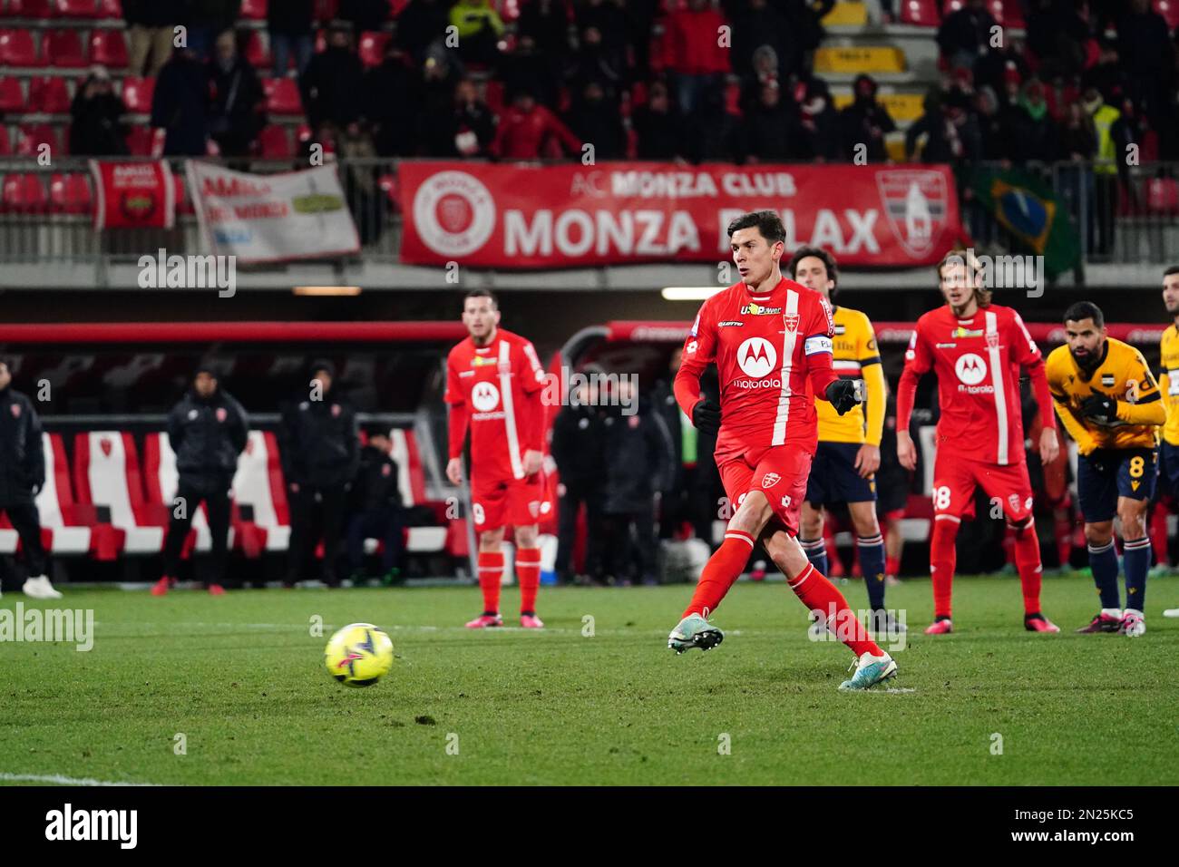 Monza, Italy - 06/02/2023, Matteo Pessina (AC Monza) scores the penalty ...