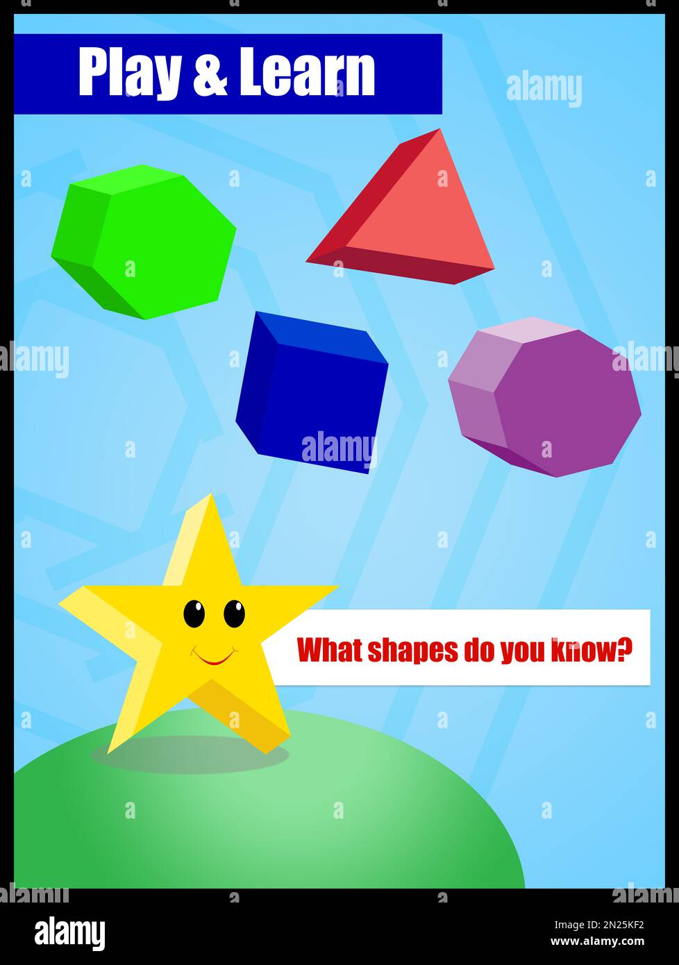 Play and learn, educational game for kids. Different figures Stock ...