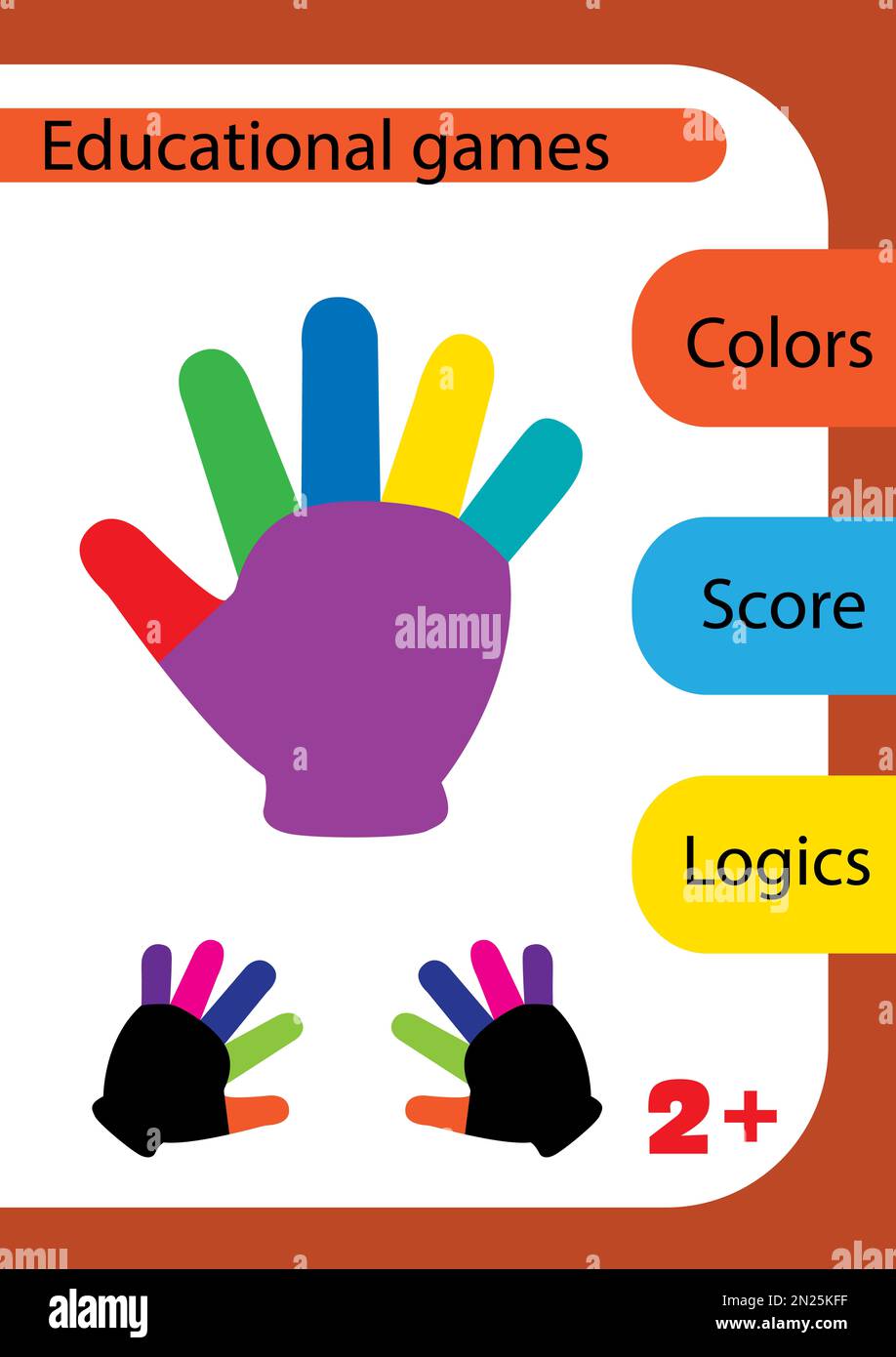 Educational games for kids. Bright menu illustration Stock Photo - Alamy