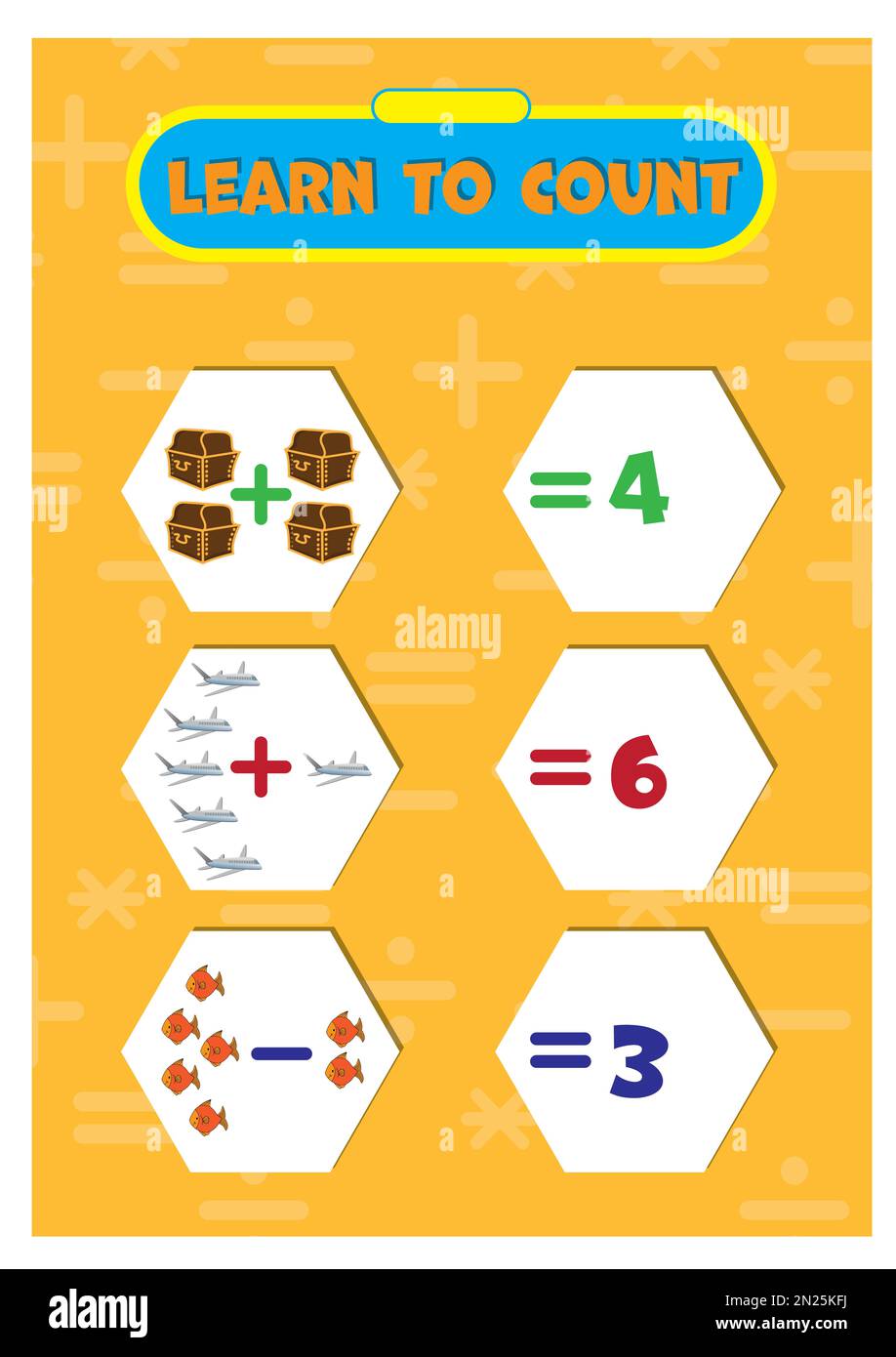 Educational game for kids, learn to count. Sums with different images ...