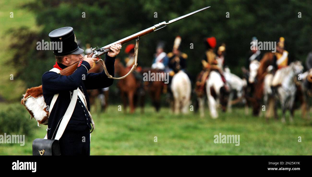 In this June 16, 2007, file photo, actors dressed as soldiers re-enact ...