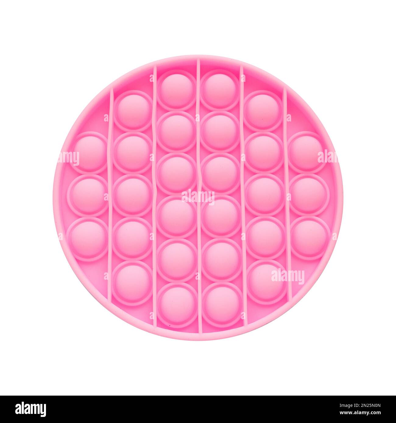 A pink anti stress sensory toy fidget push pop it isolated on a white ...