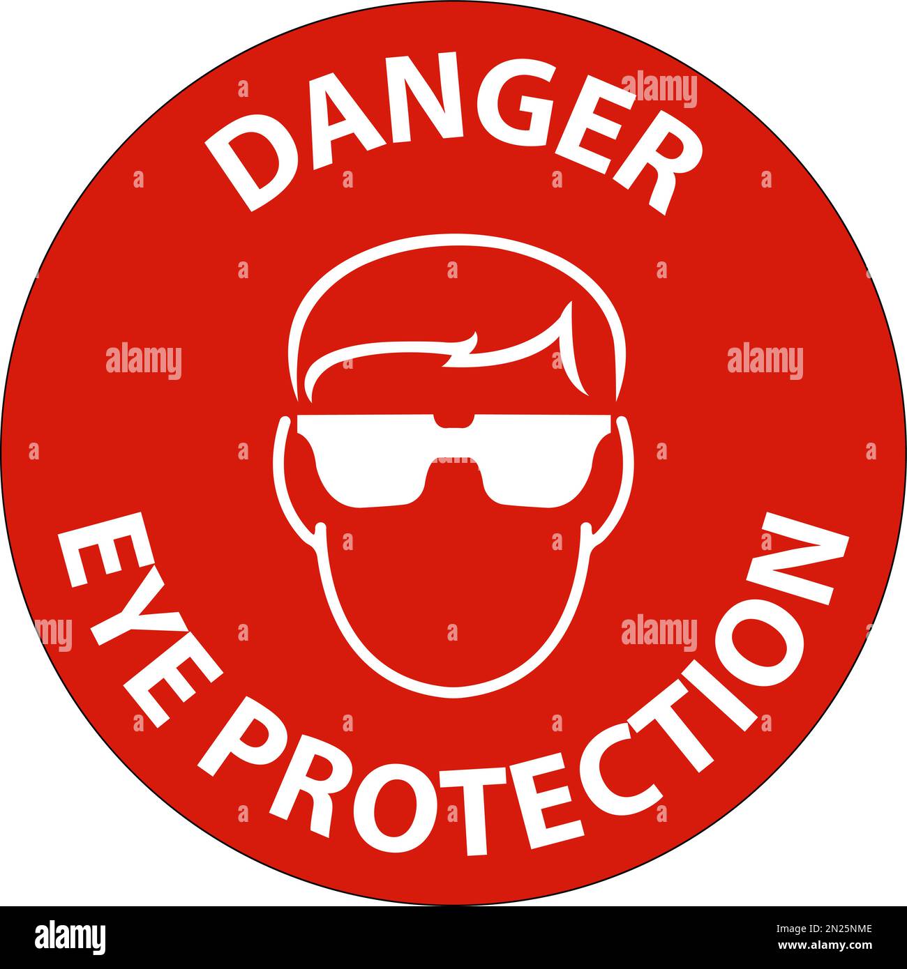 Danger Eye Protection Area Symbol Sign On White Background Stock Vector ...