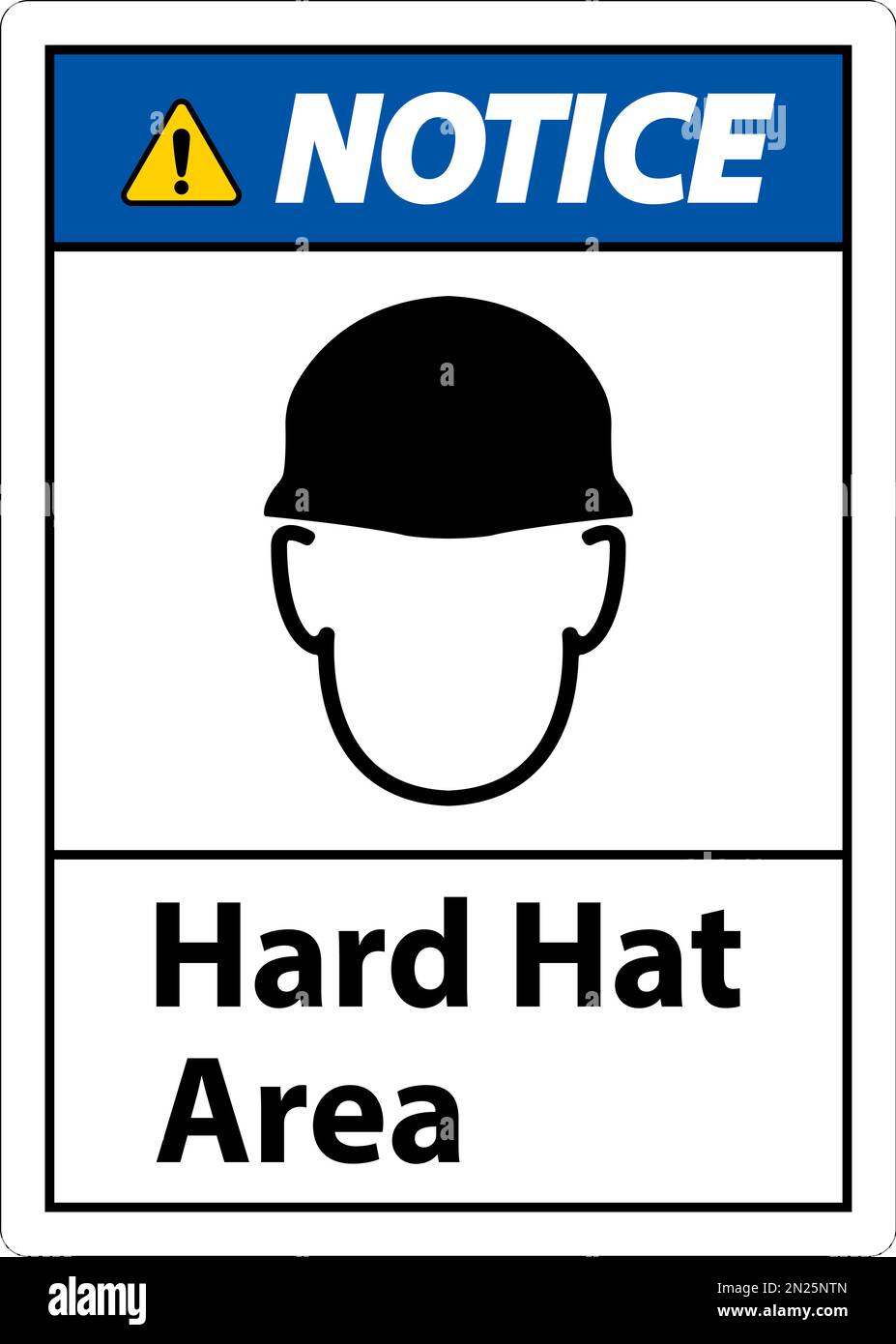 Notice Hard Hat Protection Required Area Sign On White Background Stock ...