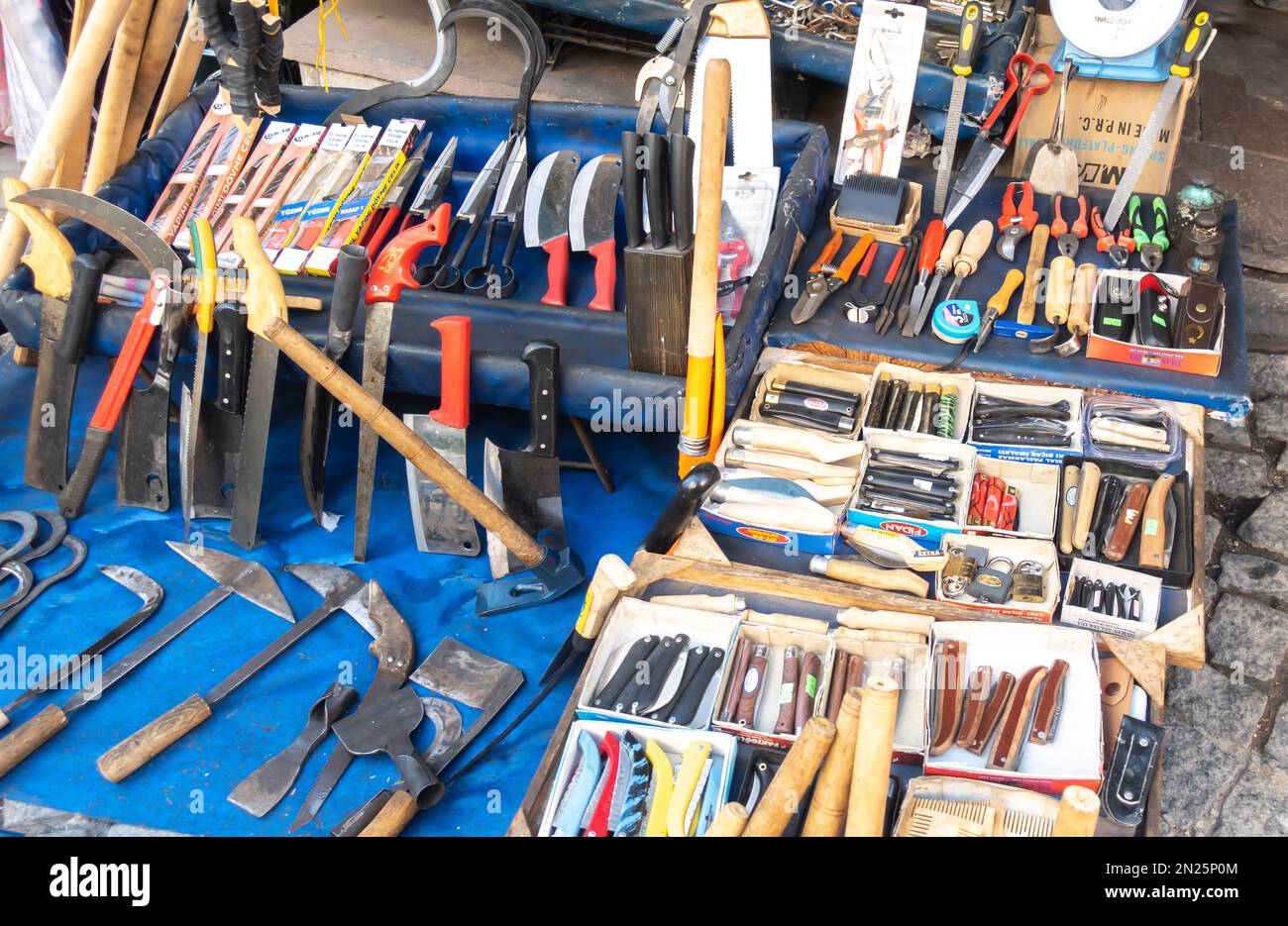 Knives instruments instrument for working sold at Ankara street market ...