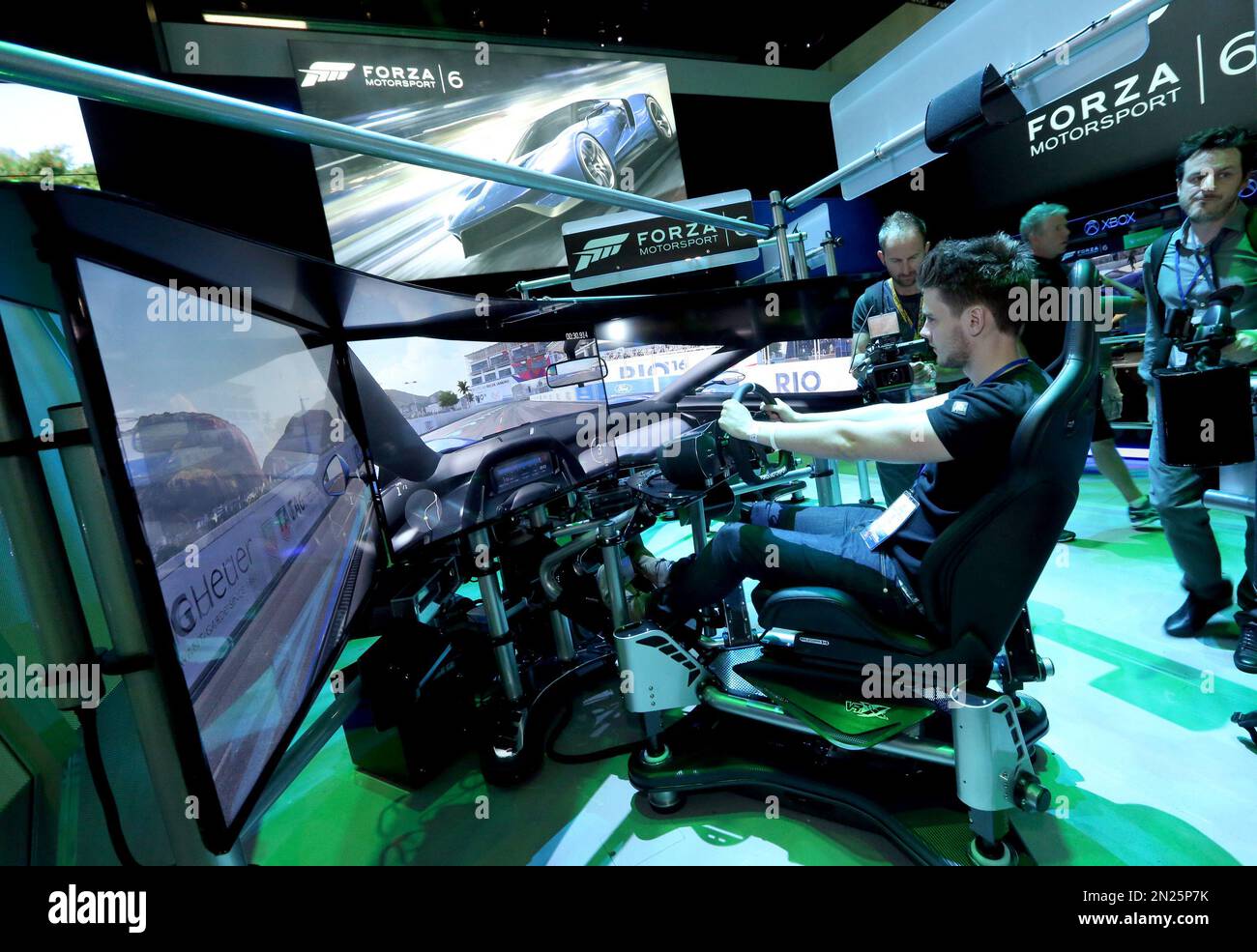 IMAGE DISTRIBUTED FOR MICROSOFT - E3 2015 attendees get hands on with Forza Motorsport 6 at the ...