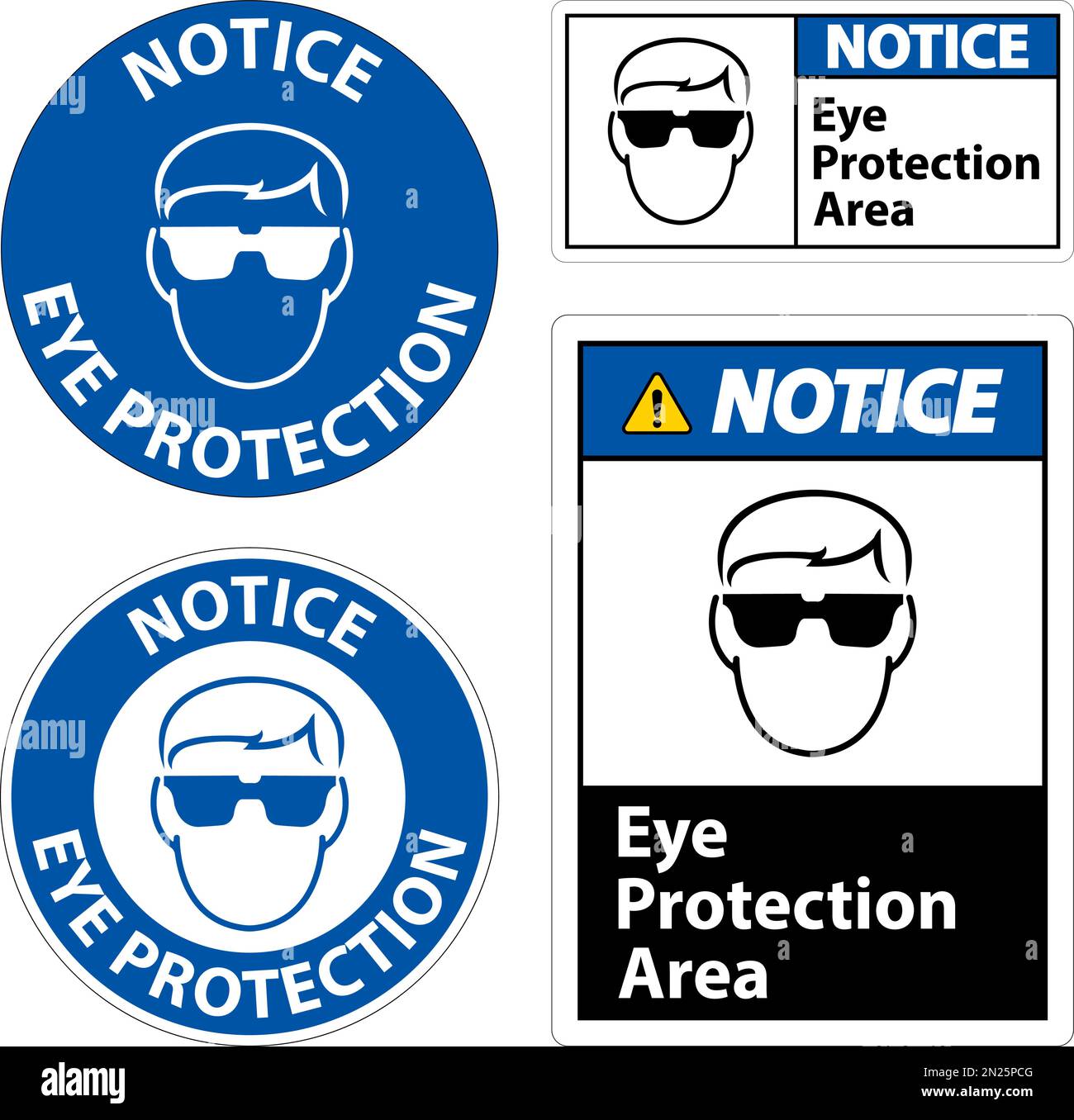 Notice Eye Protection Area Symbol Sign On White Background Stock Vector ...