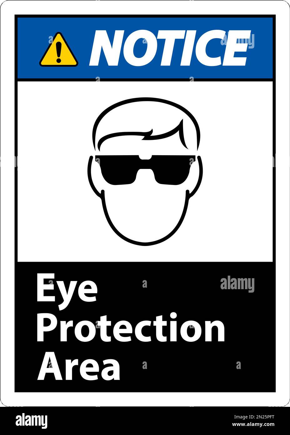 Notice Eye Protection Area Symbol Sign On White Background Stock Vector ...