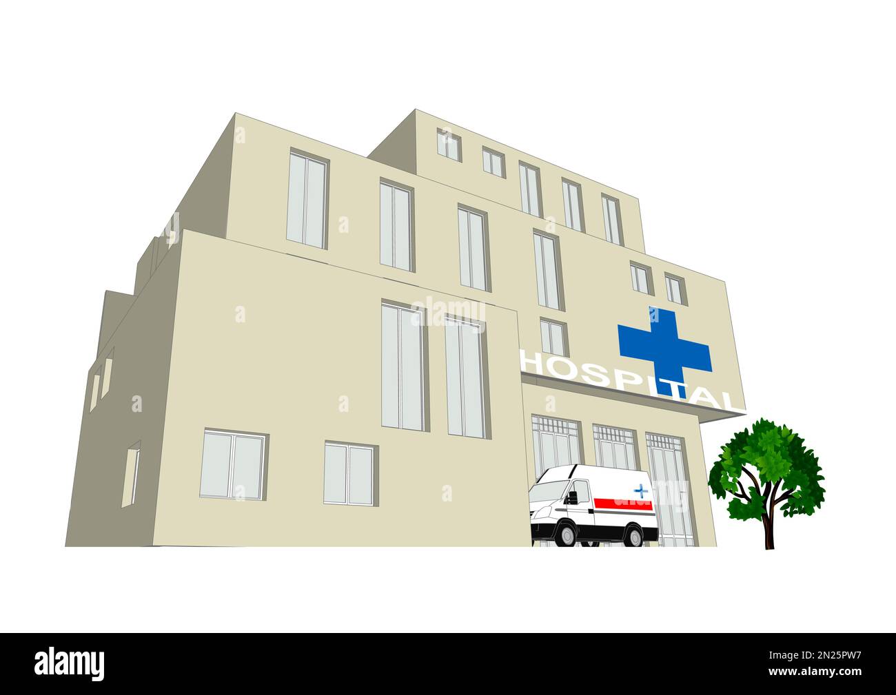 hospital vector illusytration isolated on white background Stock Vector ...