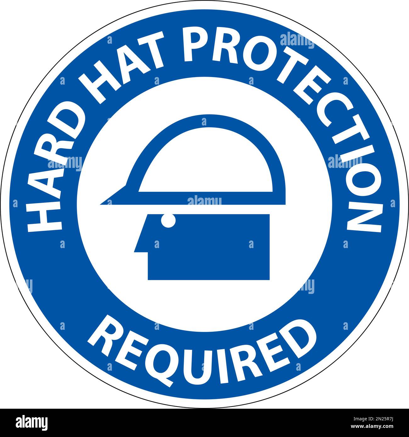 Hard Hat Protection Required Area Sign On White Background Stock Vector ...