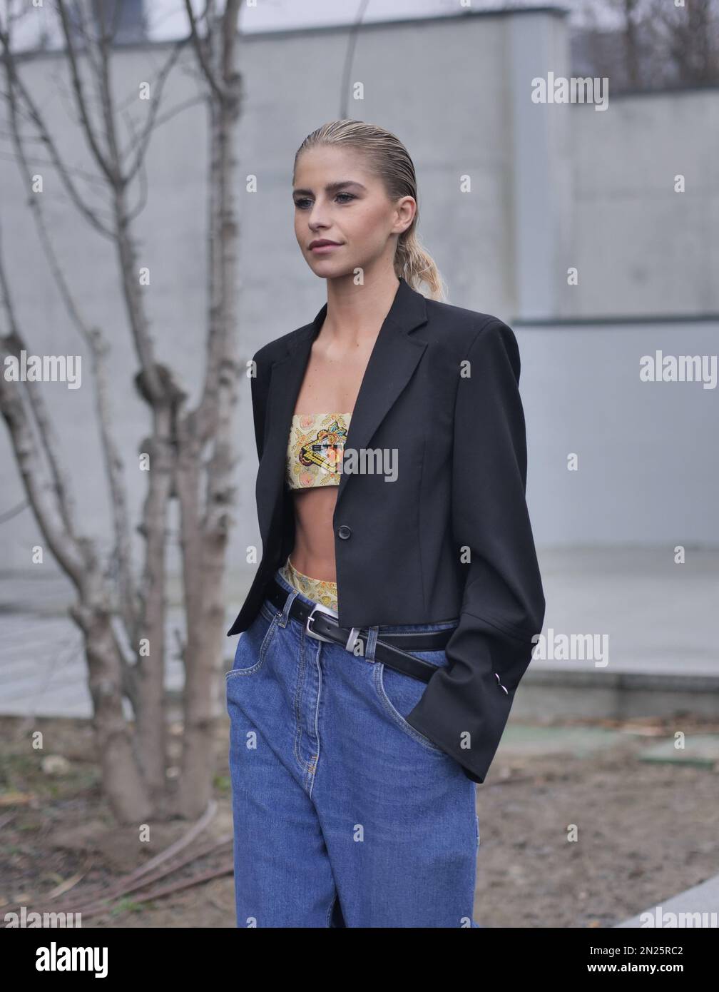 Caroline Daur street style outfit after Etro fashion show during Milano ...