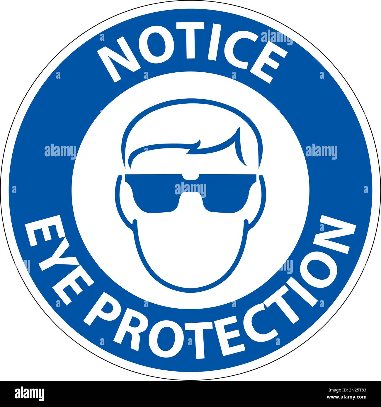 Notice Eye Protection Area Symbol Sign On White Background Stock Vector ...