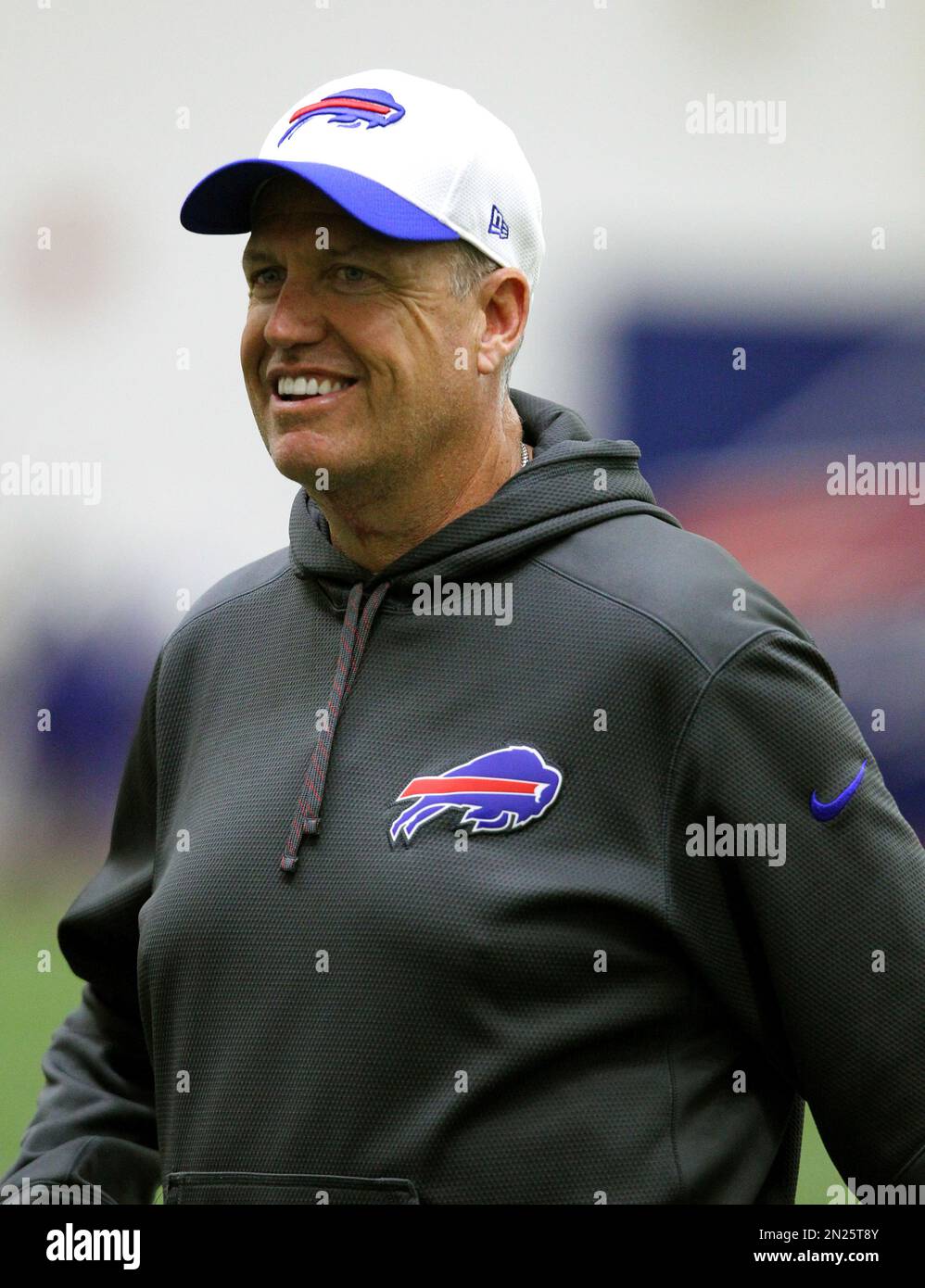 Buffalo Bills head coach Rex Ryan walks on the field during their NFL ...