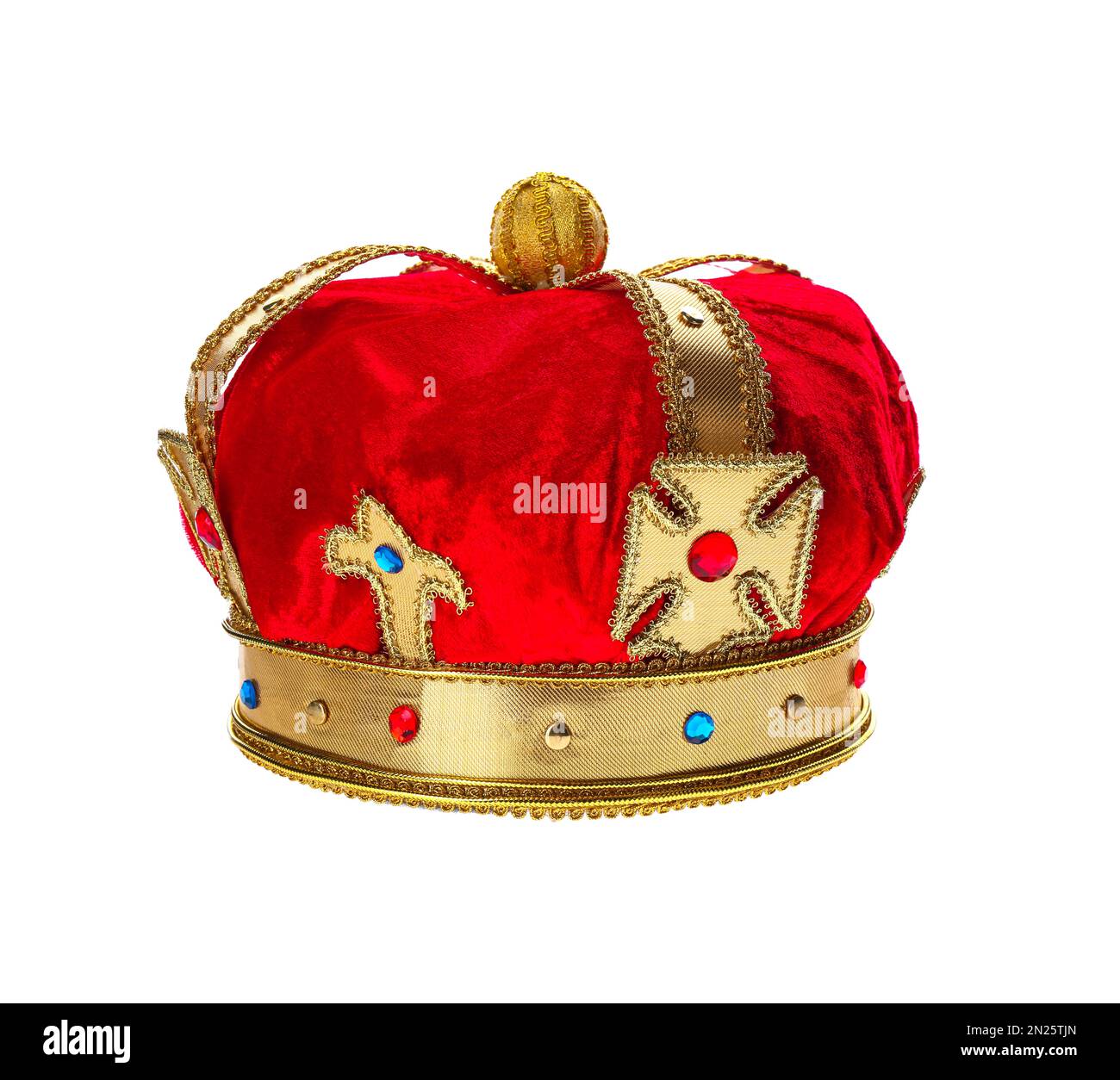 Beautiful velvet crown on white background. Fantasy item Stock Photo ...