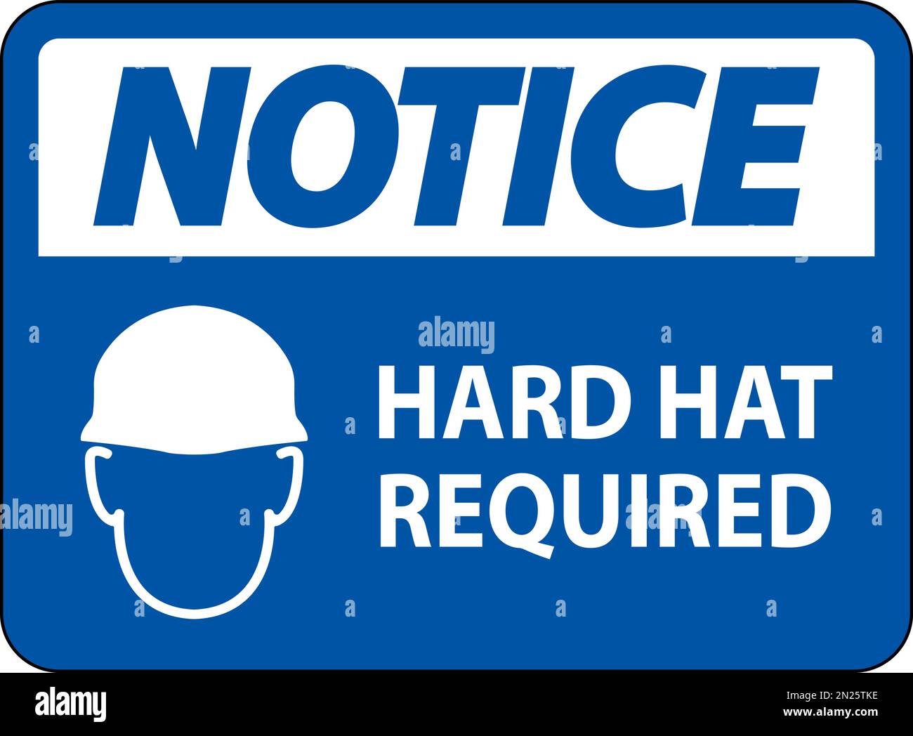 Notice Hard Hat Required Sign On White Background Stock Vector Image ...