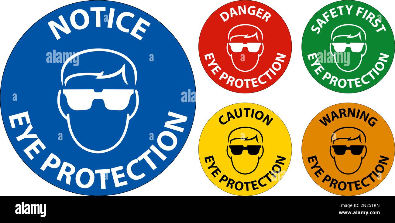 Caution Eye Protection Area Symbol Sign On White Background Stock ...