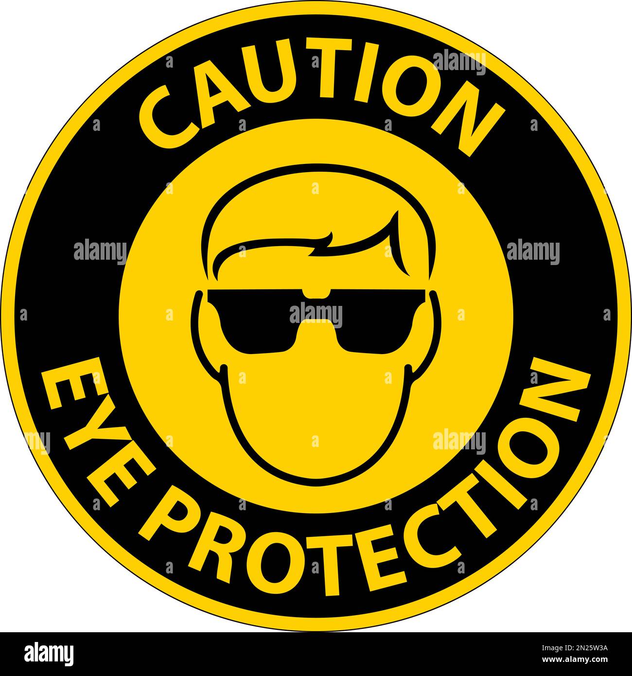 Caution Eye Protection Area Symbol Sign On White Background Stock ...