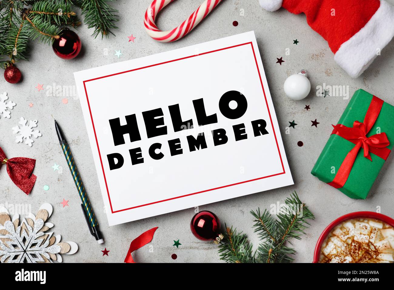 Hello december hi-res stock photography and images - Alamy