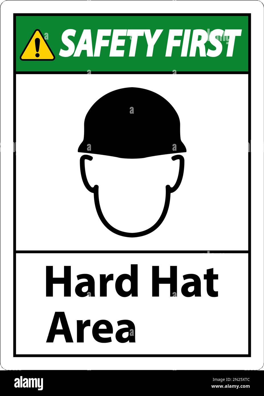 Safety First Hard Hat Protection Required Area Sign On White Background ...