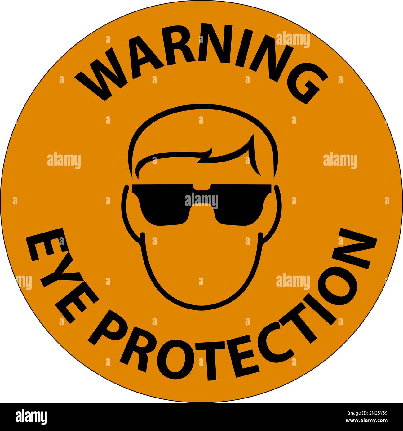 Warning Eye Protection Area Symbol Sign On White Background Stock ...