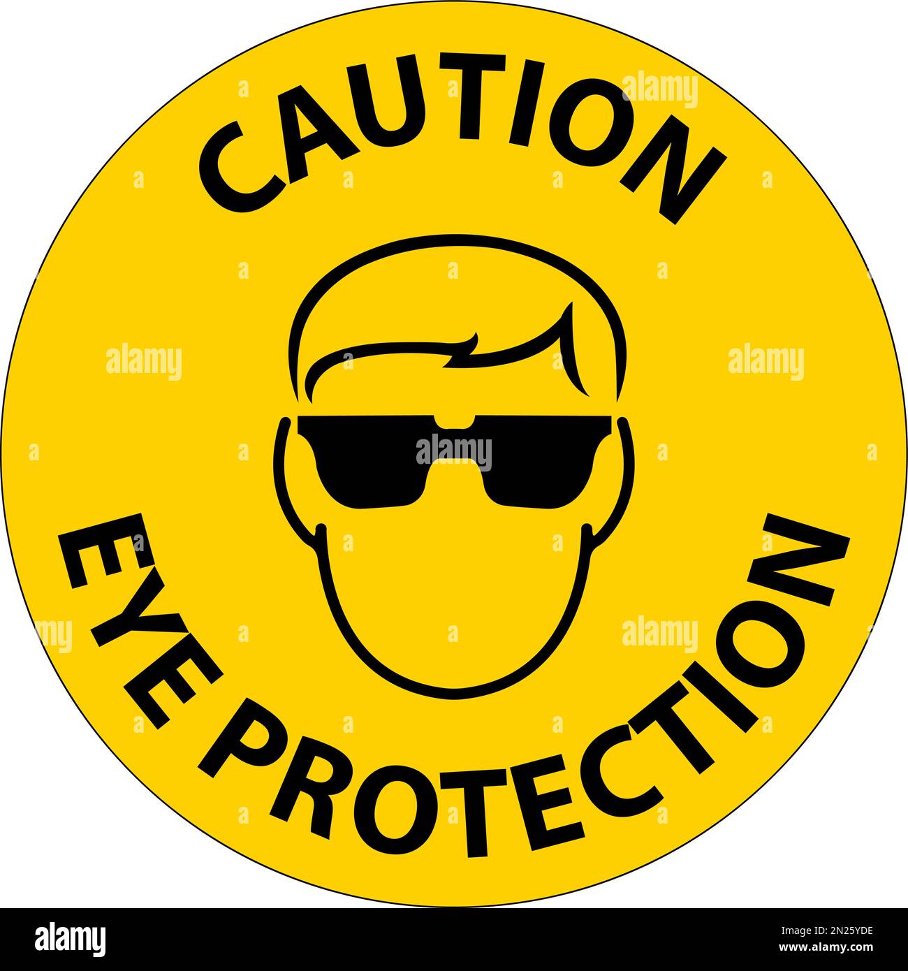 Caution Eye Protection Area Symbol Sign On White Background Stock ...