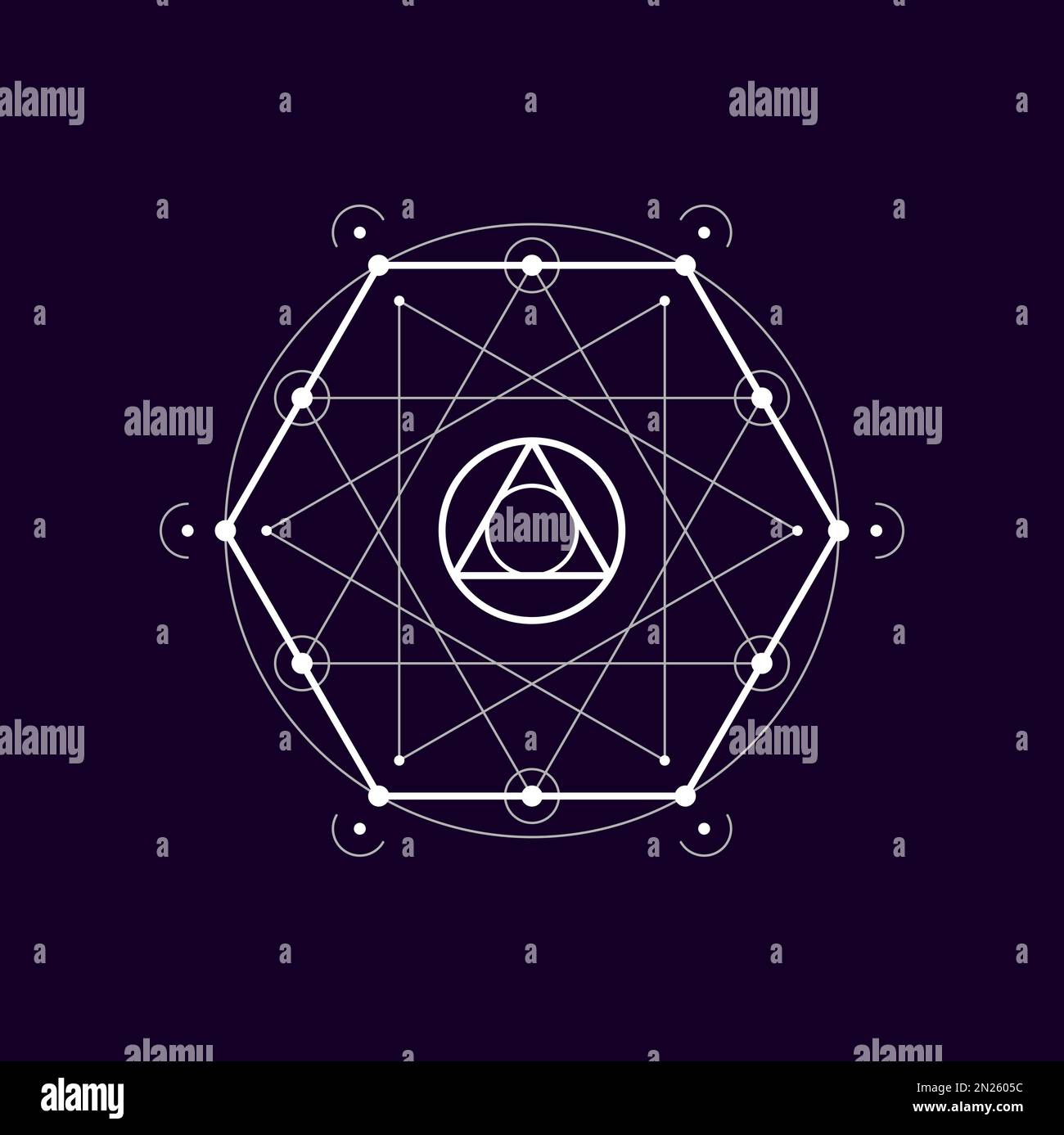Sacred shape with different connected geometry mystical esoteric ...