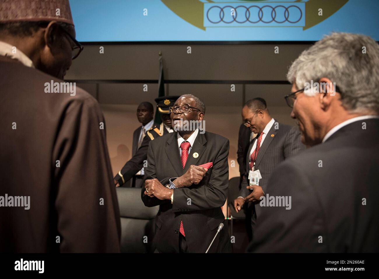 Zimbabwe president, and chair of the African Unity Summit, Robert ...